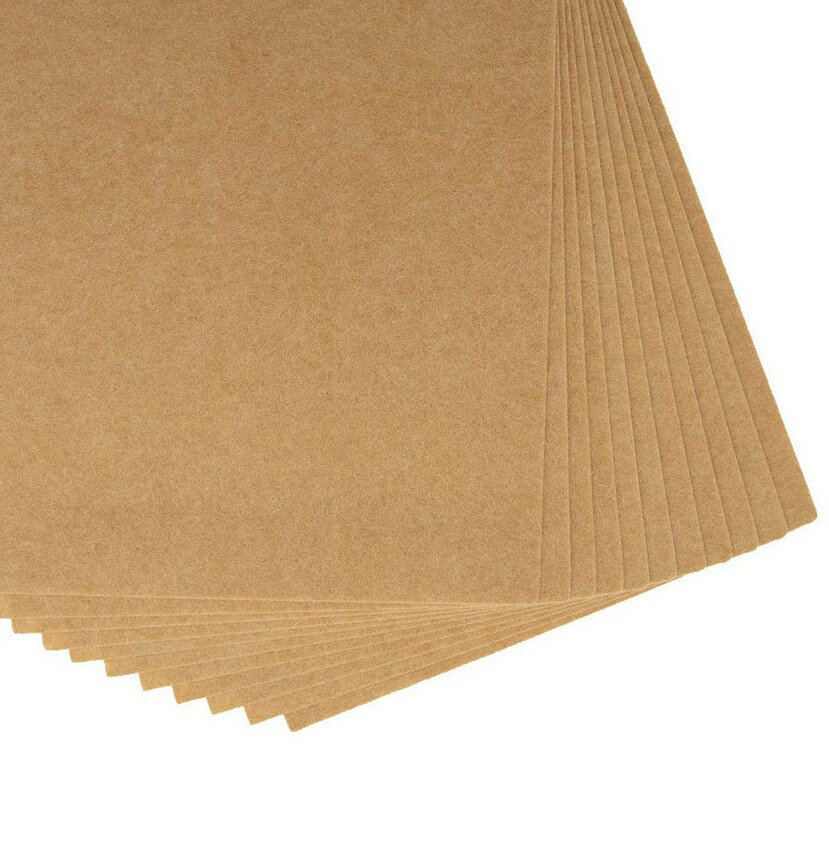 Фетр жесткий листовой/ фетр декоративный для рукоделия, толщина 1 мм, размер 20х30см, 10 шт, цвет светло-коричневый