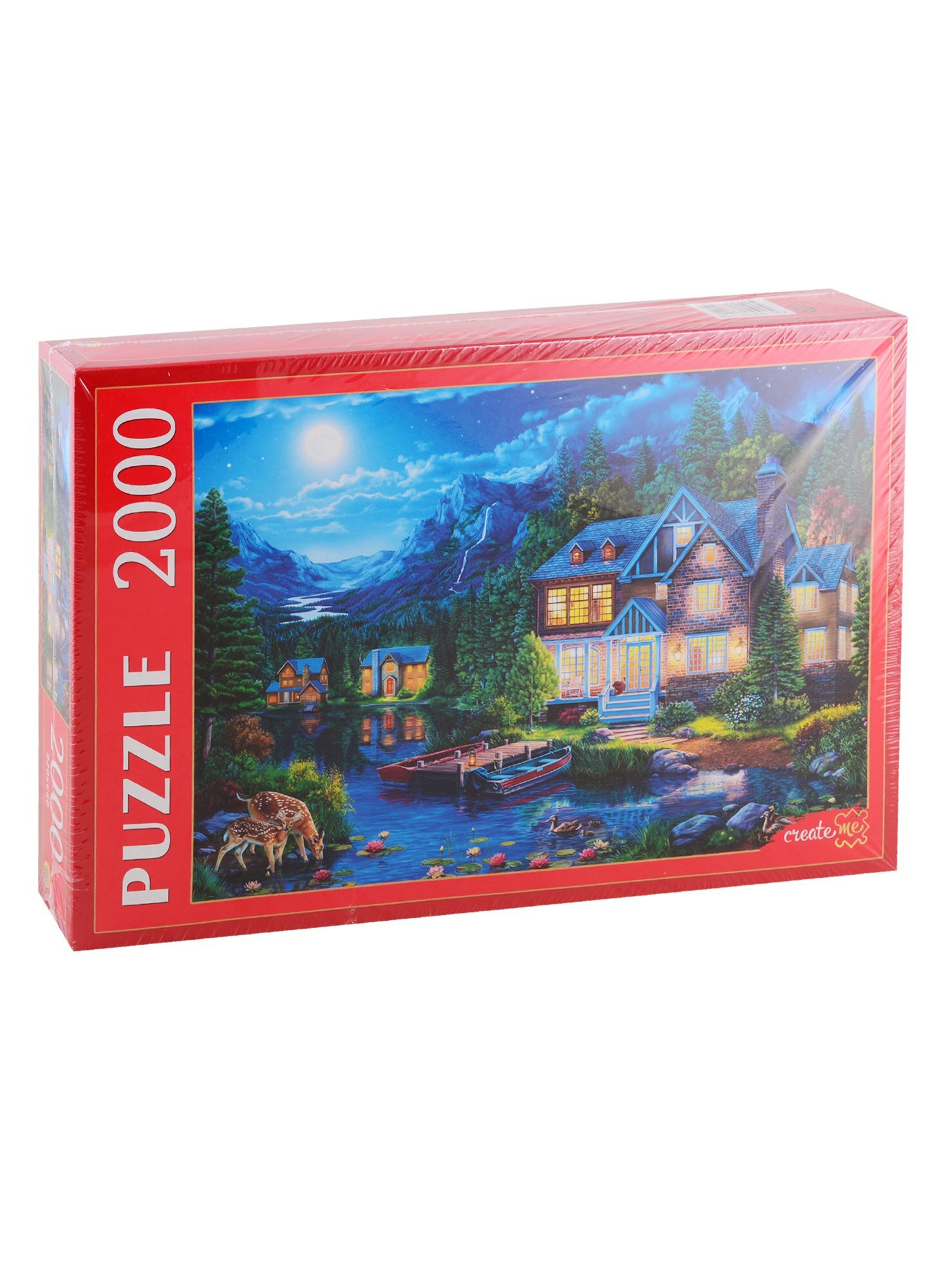 Пазл 2000 эл. Дом у ночного озера Ф2000-3700