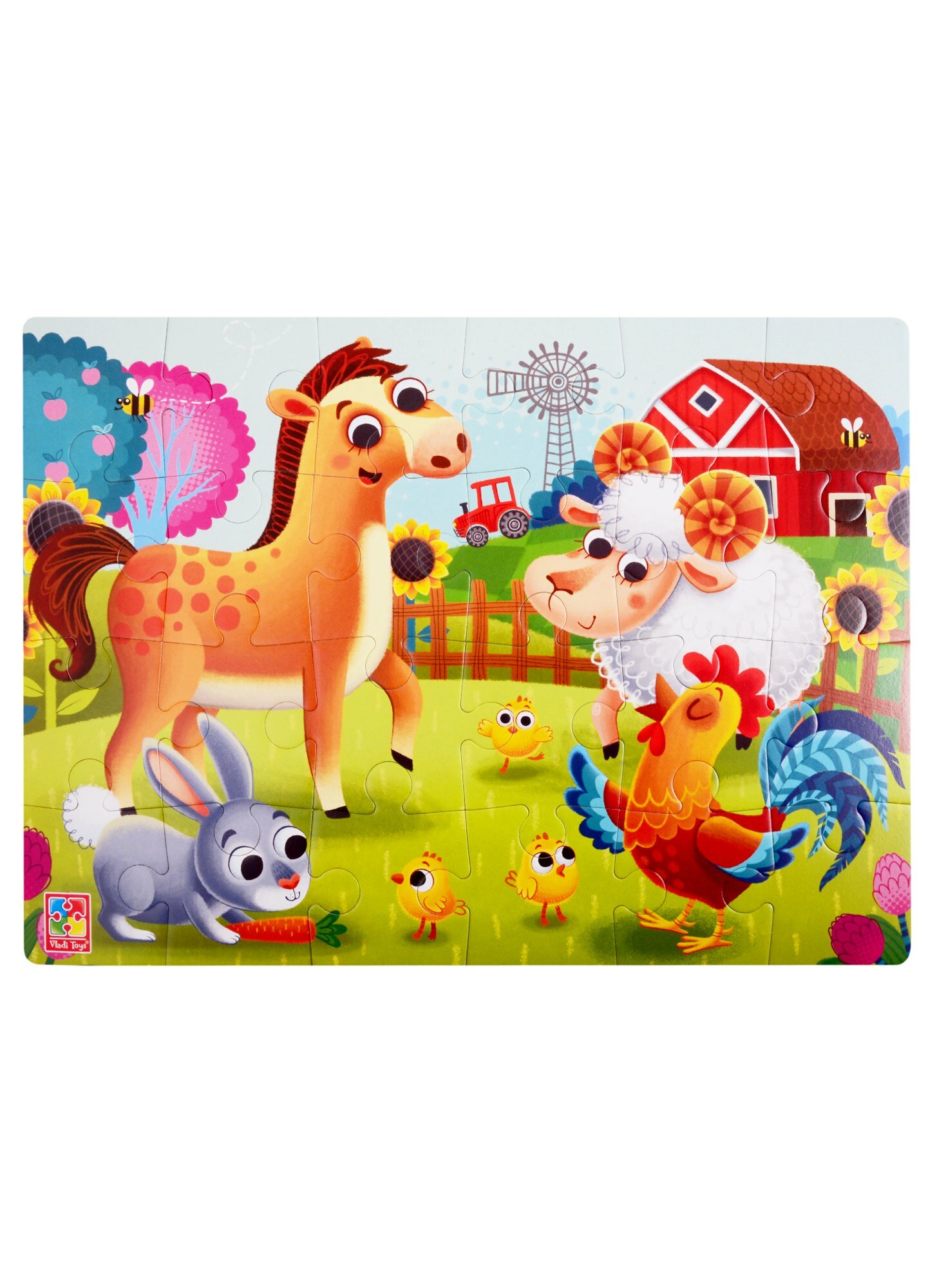 Мягкий пазл «Ферма» 35 элементов, Vladi Toys