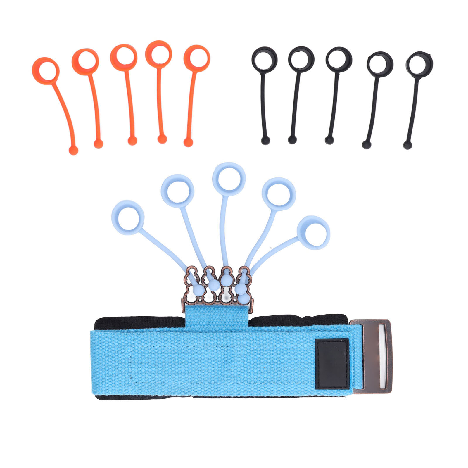 Силиконовый тренажер для пальцев, улучшающий кровообращение и гибкость рук, эластичный универсальный тренажер для растяжки пальцев, синий.