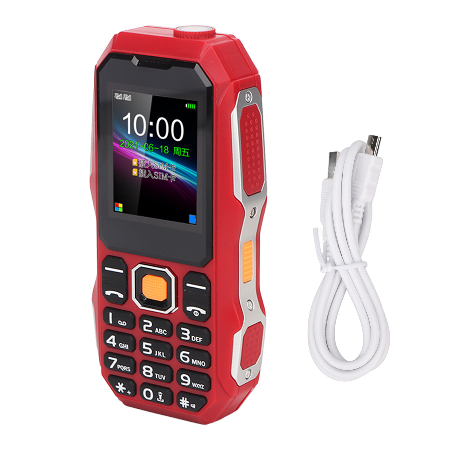 W2021 1,8 -дюймовый старший мобильный телефон 5800mah mini Три доказательства мобильного телефона с большим рогом для пожилых красных