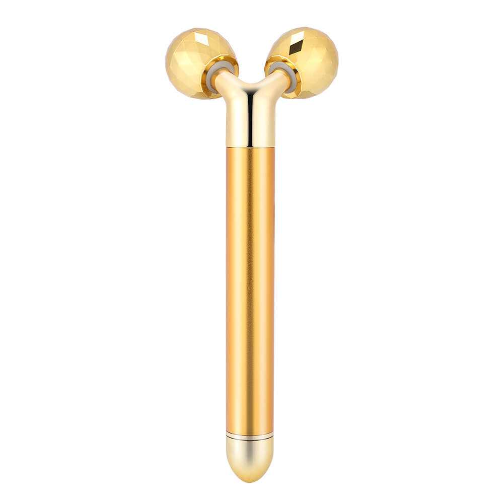 Электрический массажер для лица из 24-каратного золота Y-образный массажный ролик для всего тела для подтяжки лица с микротоком