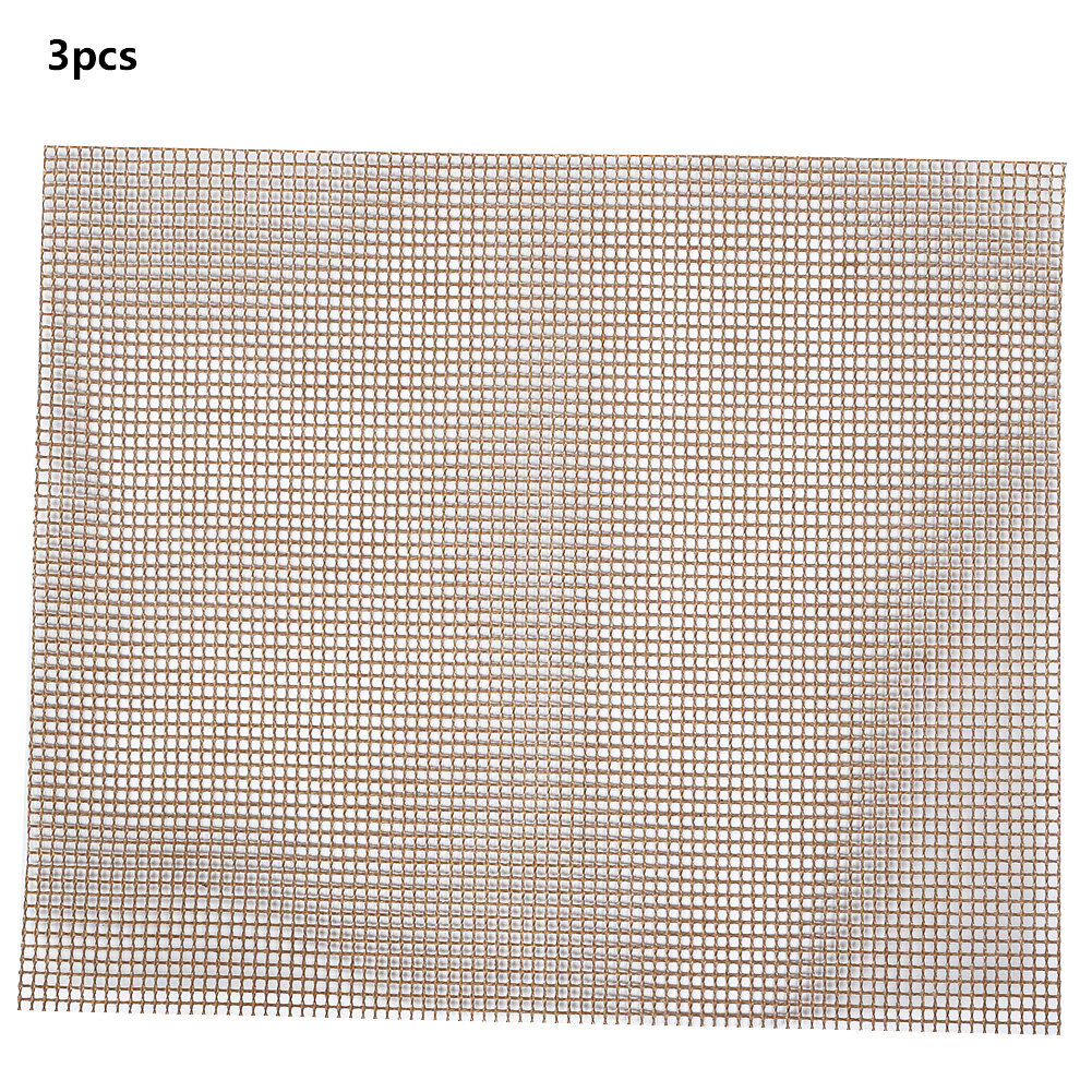 3Pcs BBQ Grill Mats Sheet Reusable BBQ Mesh Mat Non-Stick Barbecue Pad Grill Accessories(36x42cm )