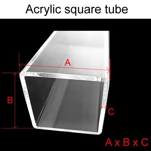 Акриловая трубка 8x8 мм-70x70 мм 70x70x3, 495mm x 1pcs