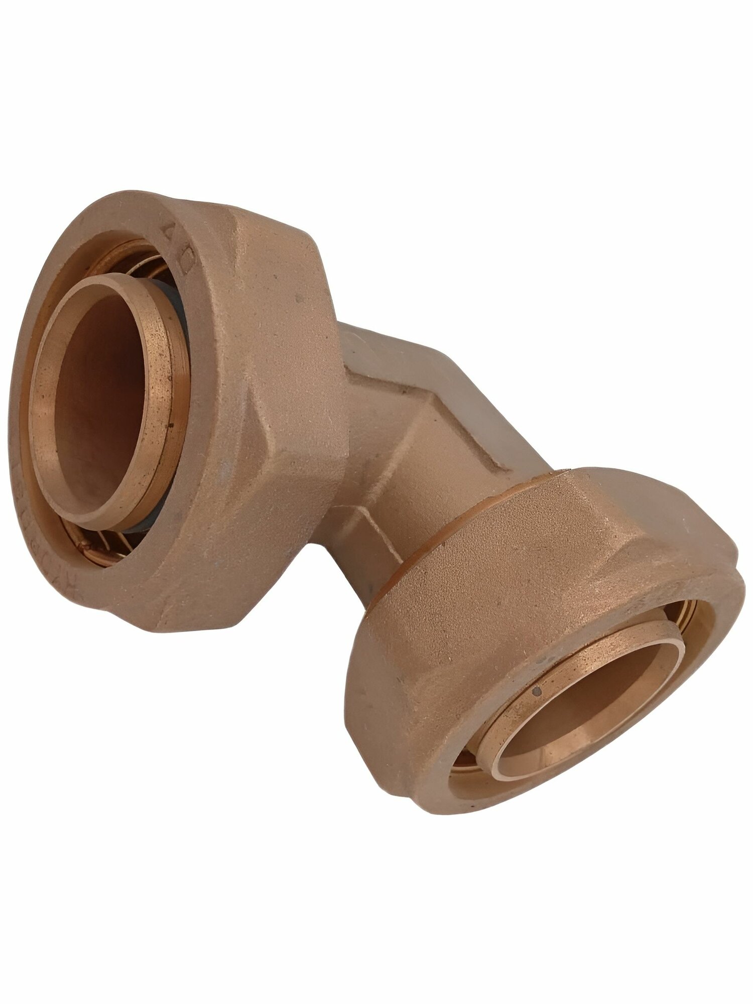 Уголок сантехнический HydroSta LL40, латунь, обжимной, угол отвода 90°, диаметр присоединения 40мм