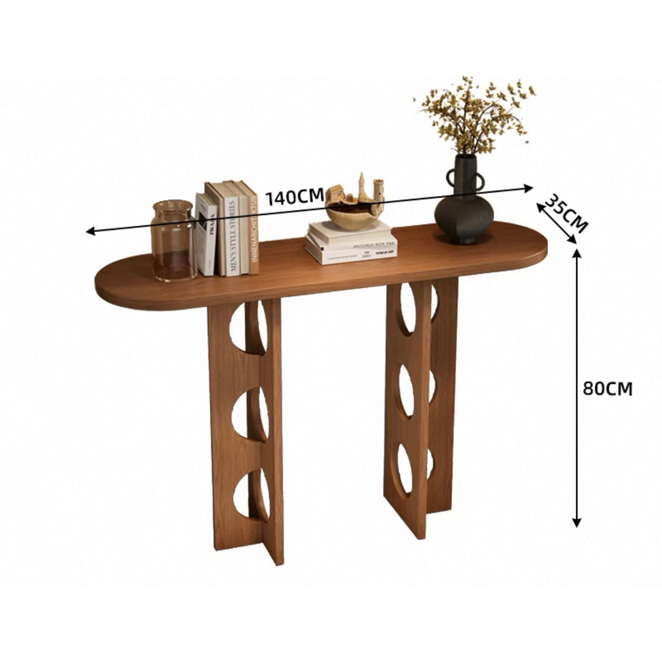Интерьерная деревянная консоль Majournet (светлое дерево столешница / основание светлое дерево/ 140см)