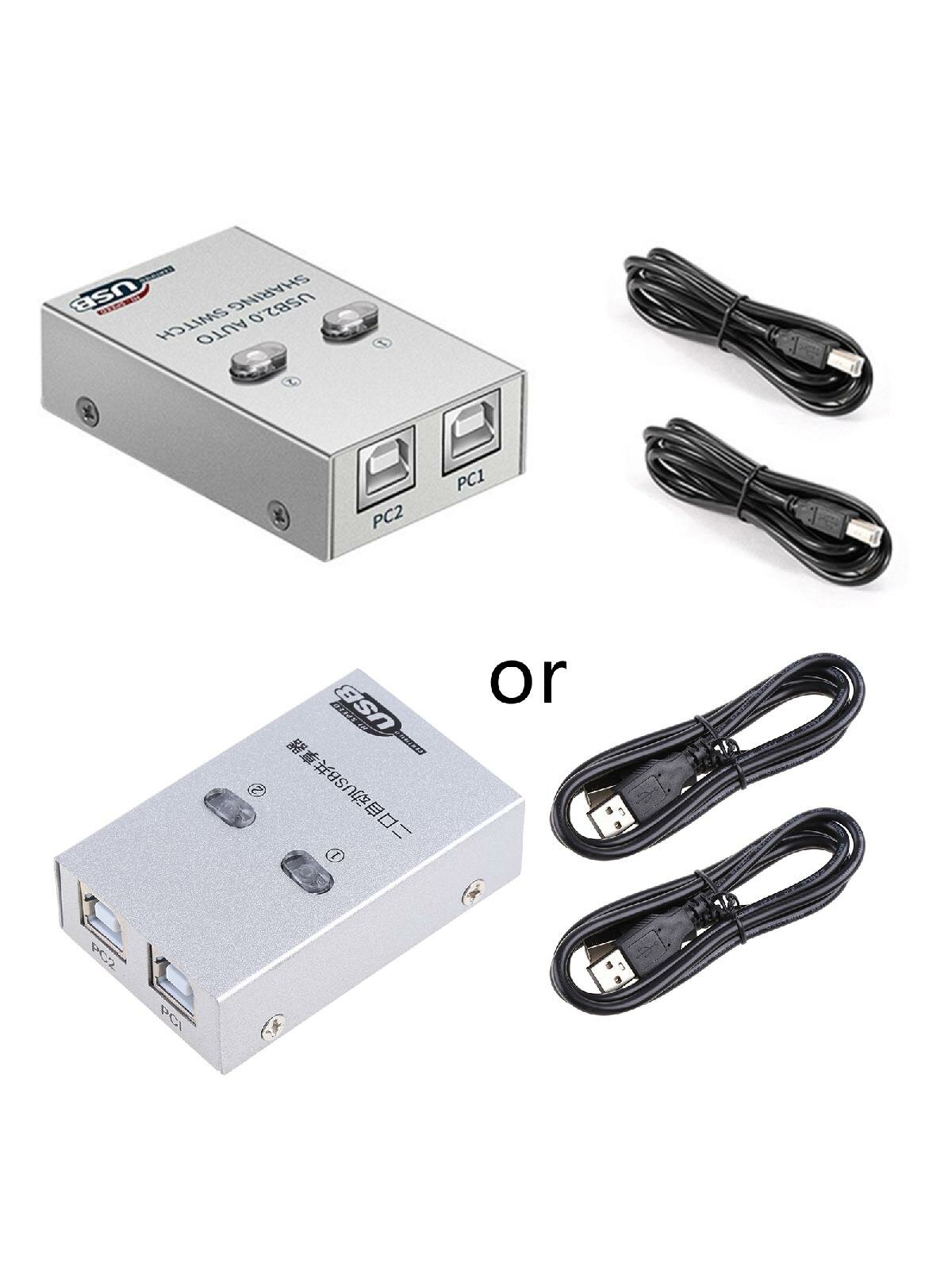 USB Auto Switch 2 Ports USB Converter Splitter for 2 PC Share USB Peripherals Printer Office Home USB 2.0 Hub