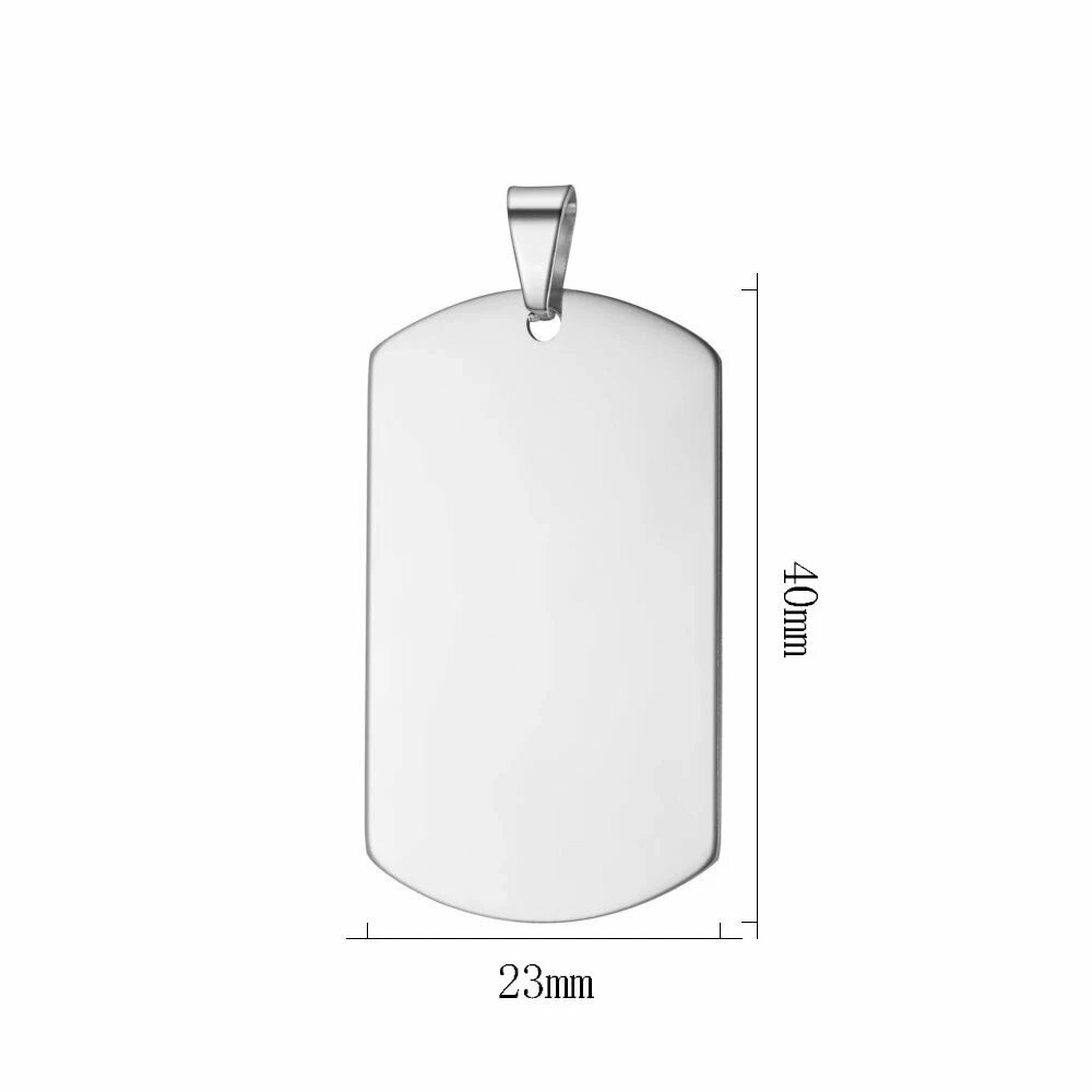 50 шт. пустых военных бирок из нержавеющей стали 40mmx23mm