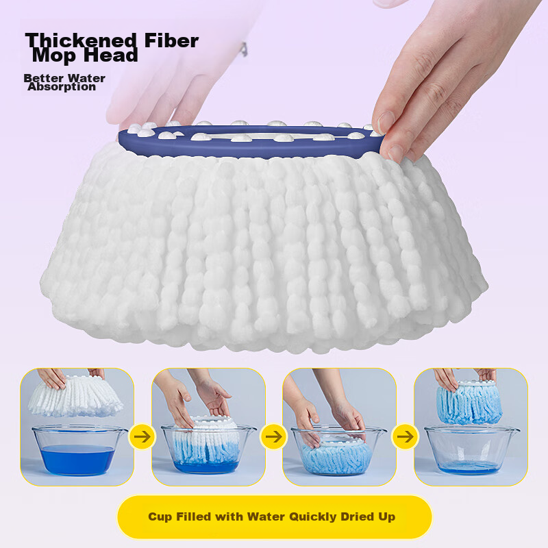 Jiajie Youpin Mop, Household All-In No Hand Washing, 2024 Lazy Rotating Mop Bucket, Floor Mop, Absorbent Floor Cloth, Floor Cleaning Tool