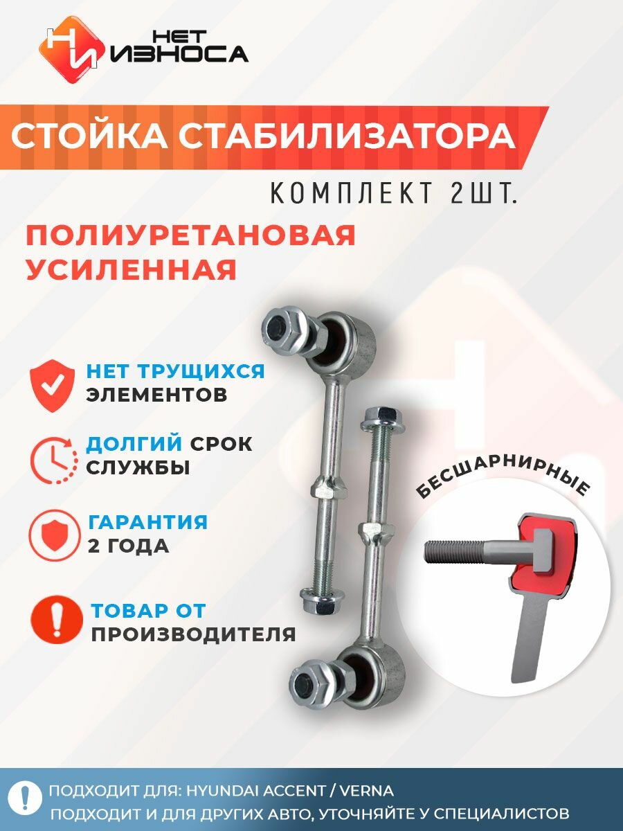 Стойки стабилизатора полиуретановые усиленные подвески для машины, автозапчасти NL211 (комплект 2 шт) Hyundai ACCENT / VERNA