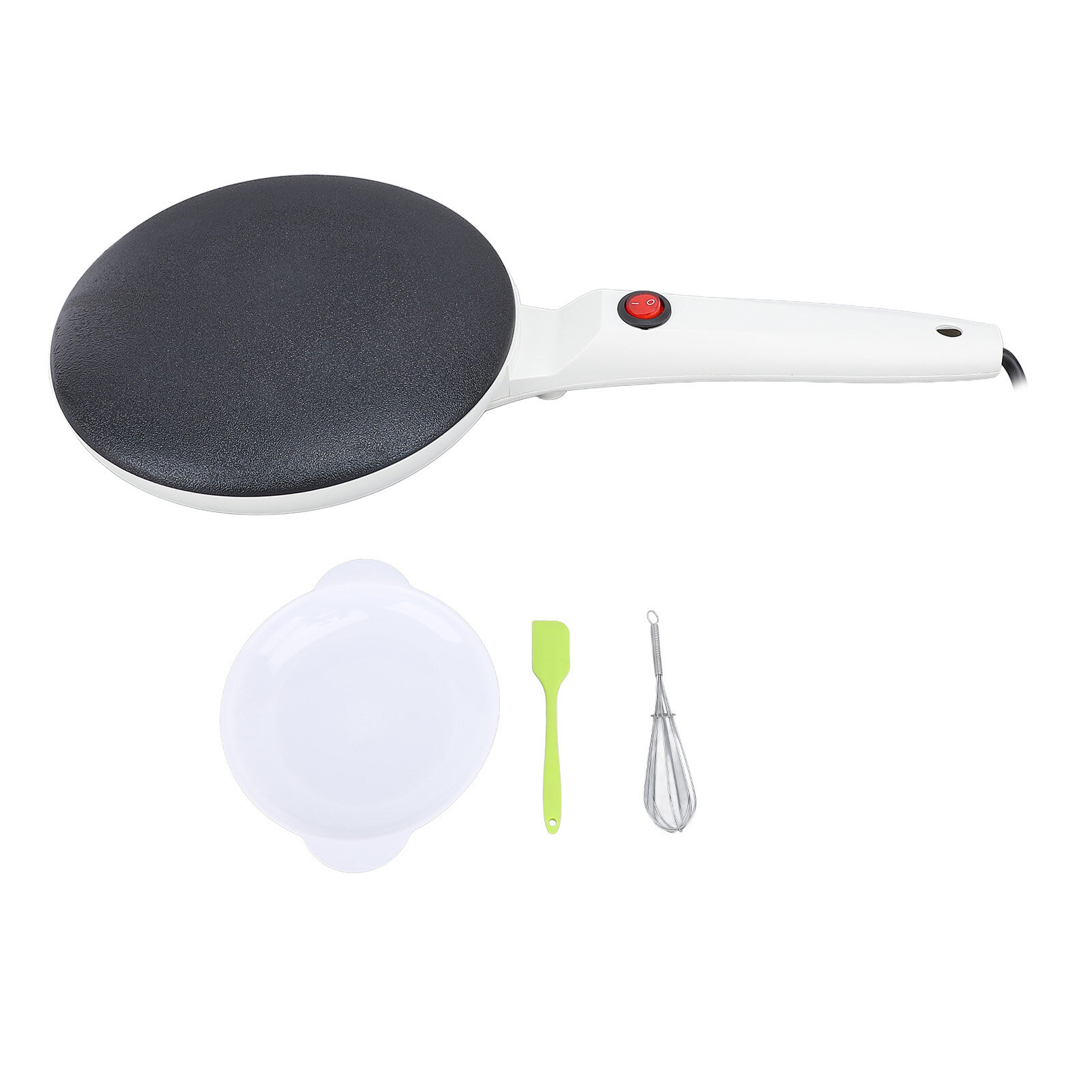 Электрическая блинница 8-дюймовая блинница с антипригарным покрытием, блинница с автоматическим контролем температуры и длинной ручкой для блинов, омлетов, вилка стандарта США, 220 В