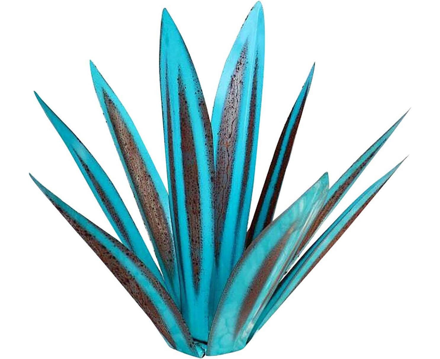 Скульптура для сада из металла "Агава" голубого цвета неба, 35 см, декоративный элемент для сада, античная металлическая скульптура, античная статуя для сада, Metal Agave Agave , 1 набор (9 листов чугунной печати + отвертка + гайка + инструкция)