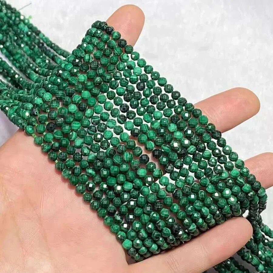 Малахитовые бусины, изоляционные бусины из натурального камня2/3/4/мм, гладкие бусины для изготовления ювелирных изделий, серьги «сделай сам», браслет, ожерелье, аксессуары