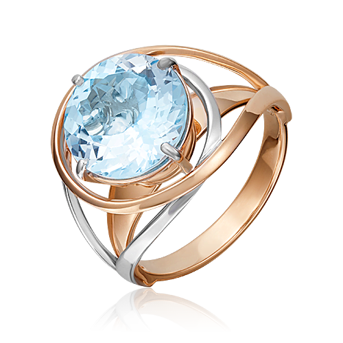 Кольцо, красное золото, 585 проба, топаз