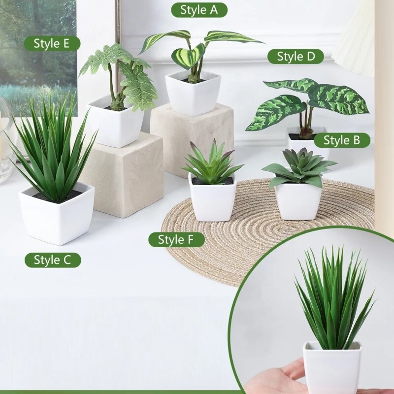 Искусственные цветы в горшках, 6 шт. 231261ZH6