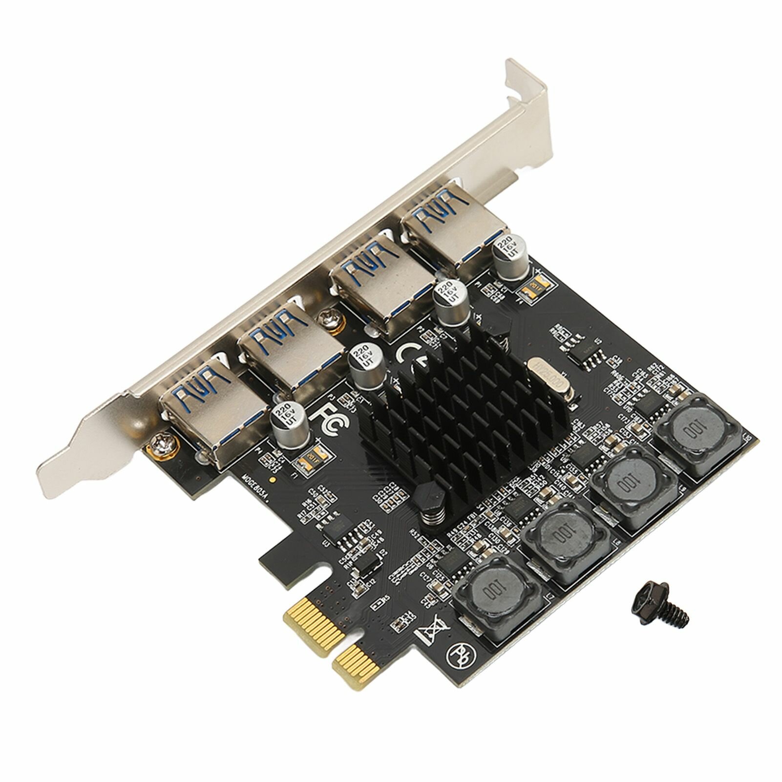Карта PCI-E to 4x USB 3.0, автономное питание, 5 Гбит/с