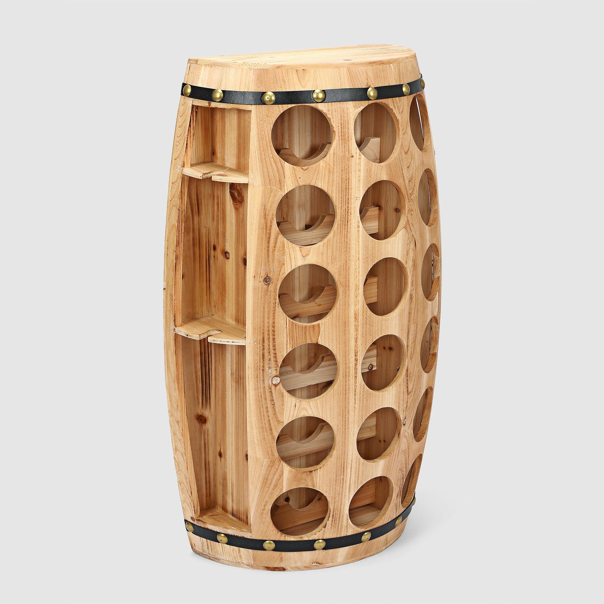 Подставка мини бар Magic Home для 18 бутылок и 4 бокалов, бочка