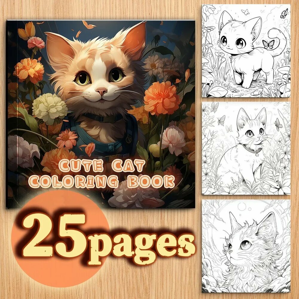 Книжка-раскраска Животное, Альбом для рисования Животное, высокое качество Книга каракулей20 см*20 см, подходит для раскрашивания как взрослыми, так и детьми