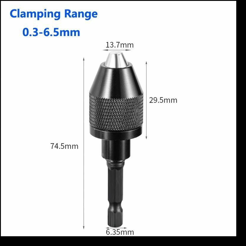 Мини-сверлильный патрон без ключа 0,3-8 мм, самозатягивающиеся сверла для электродрели, Цанга инструменты для крепления 1/4 дюйма, шестигранный хвостовик, быстрая строта