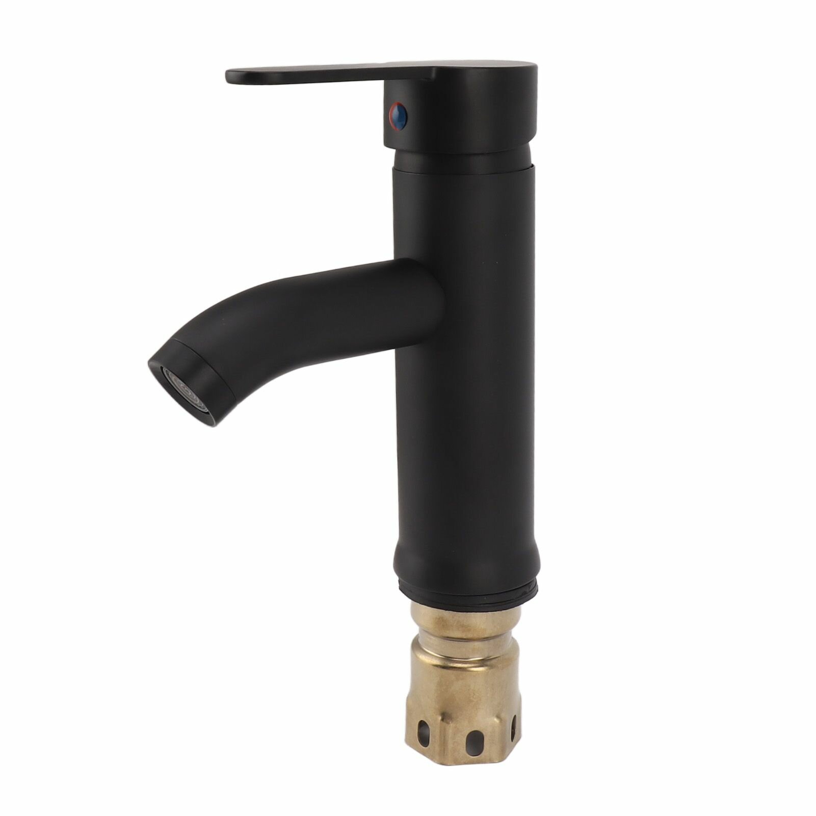 Матовый черный смеситель с одной ручкой из нержавеющей стали, круглый смеситель для ванной комнаты с краской для выпечки