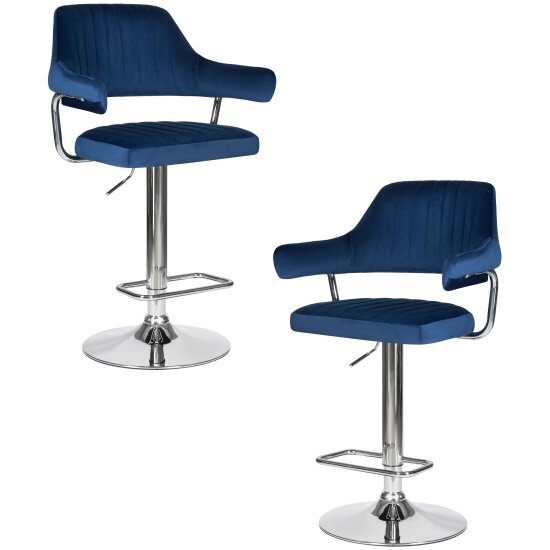 Стул барный Dobrin CHARLY (синий велюр (MJ9-117))(2 шт/уп)