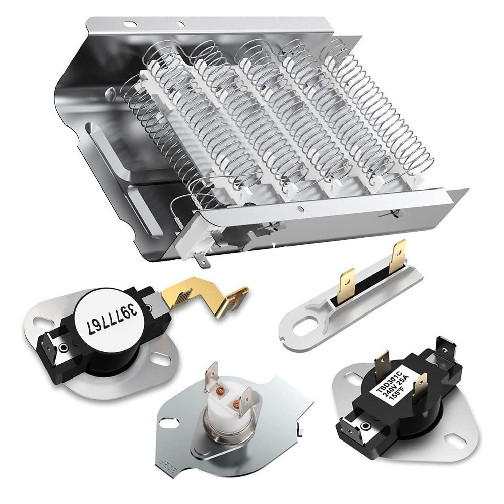 Сушильный Нагревательный Элемент: Никель-Хром Для Устойчивости К Износу - Высокая Термостойкость И Простая Установка Совместимый Комплект For Whirlpool Roper С Термопредохранителем