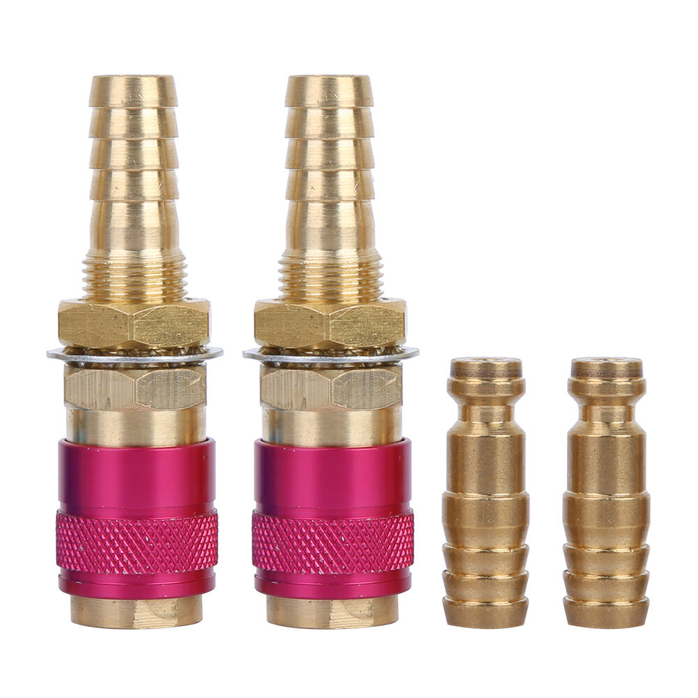 2 шт. Красные быстроразъемные соединители M10 с водяным охлаждением и газовым адаптером для сварочной горелки TIG