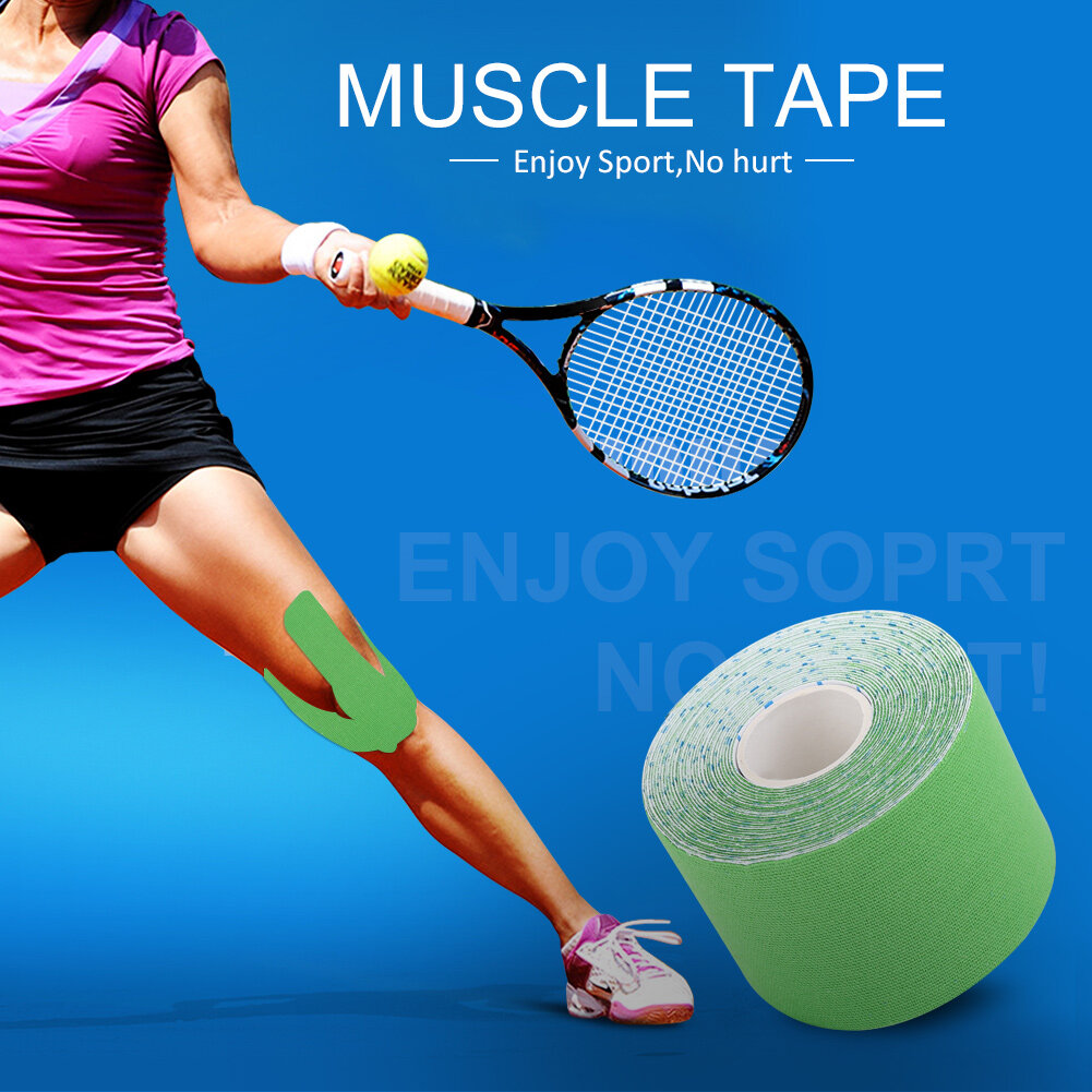 1 рулон хлопкового эластичного клейкого пластыря для растяжений и травм мышц, спортивная лента-тейп