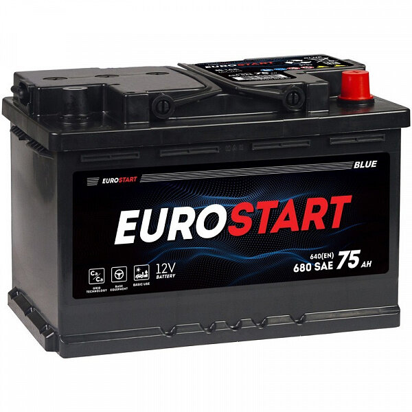 Аккумулятор автомобильный Eurostart Blue EB750 75Ah 640A ОП 278x175x190
