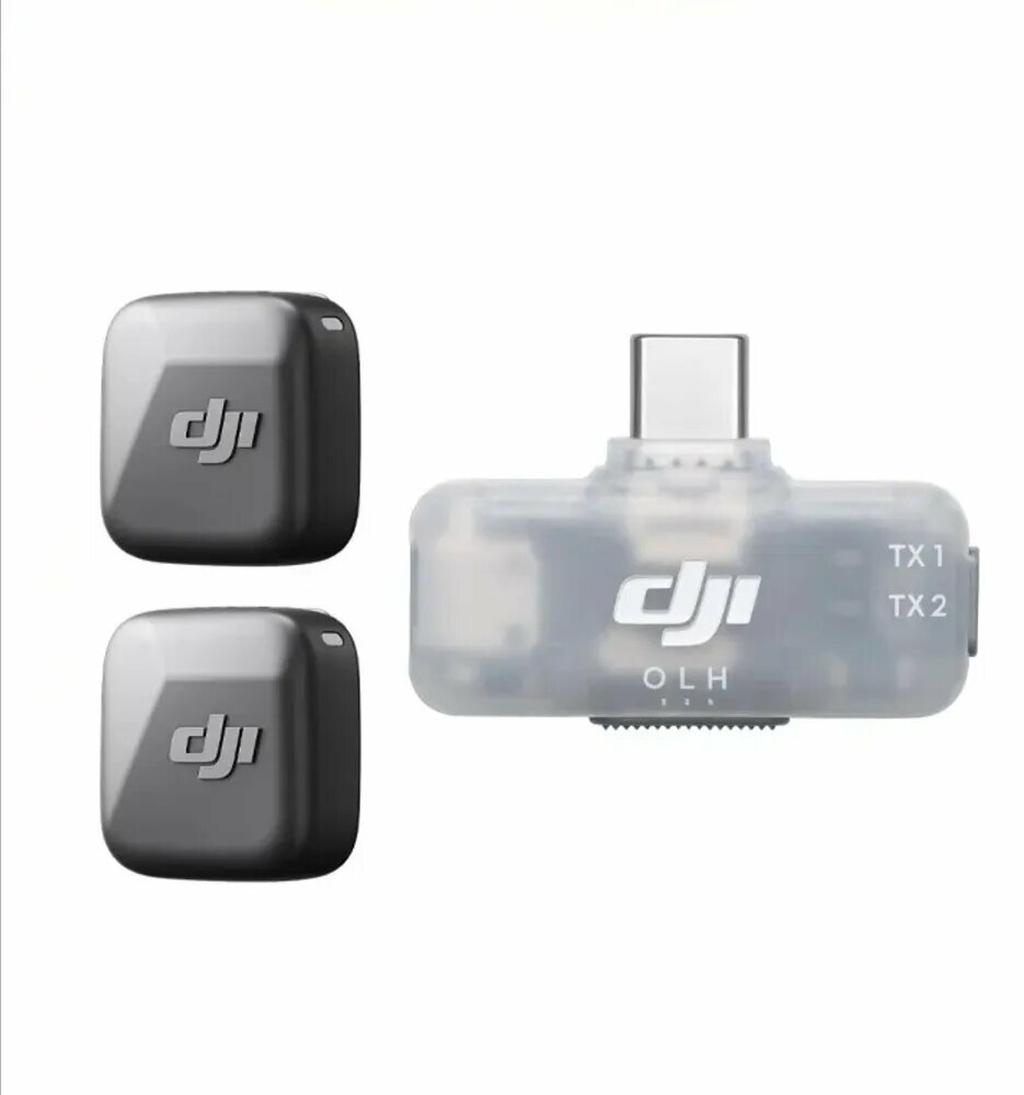 DJI Микрофон Беспроводной петличный микрофон DJI Mic Mini с шумоподавлением высокого качества для интервью на открытом воздухе [Android и Apple серии 15/16] Мобильная версия (One-to-Two), черный