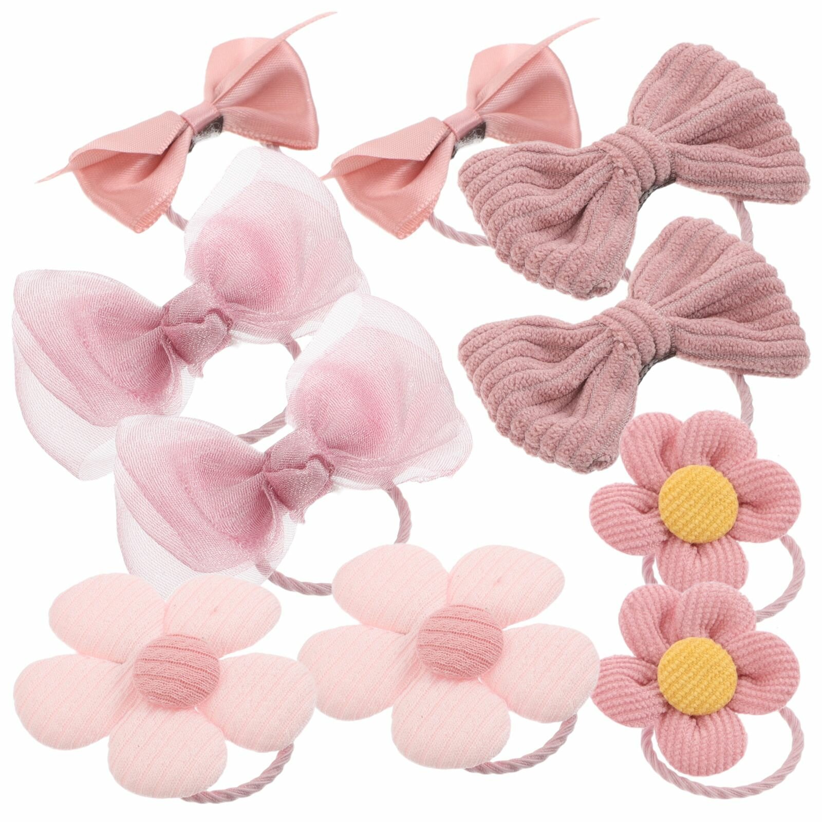 Набор из 10 цветных тканевых бантиков с резинками для собак для декора и ухода за шерстью