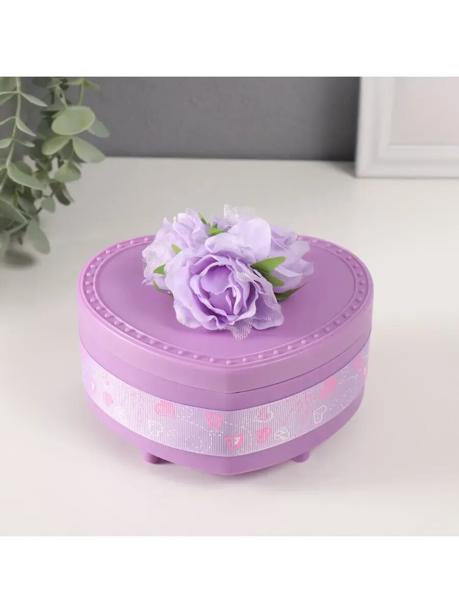 Шкатулка музыкальная механическая "Нежные розы"