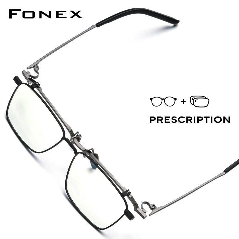 FONEX прогрессивные фотохромные очки 401T Black Gray C2, 1.61, Единая версия, Нет