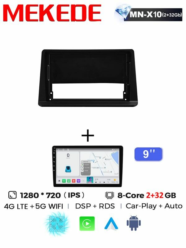 Магнитола 9" Mekede MN X10 Pro 2/32 Gb Mitsubishi Pajero 2 V30 V40 V20 1991-2004 carplay