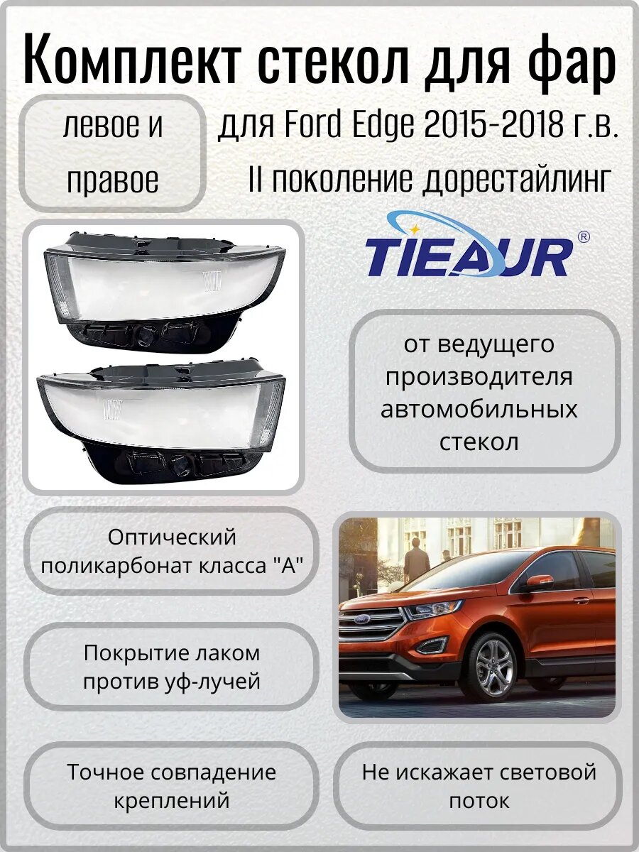 Комплект стекол для фар Ford Edge 2015-2018 г.