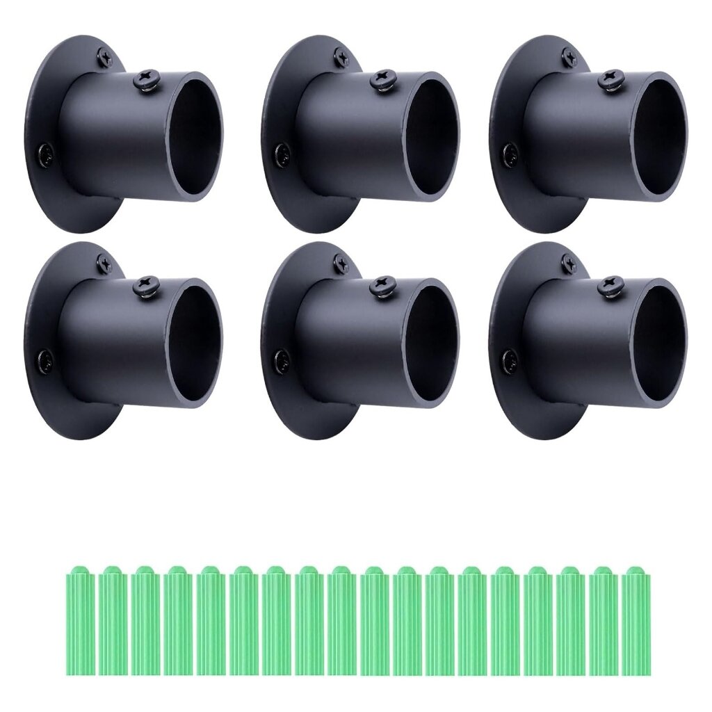 Кронштейн для штанги гардероба фланцевое сиденье опорный кронштейн для конца штанги гардероба штанга для одежды с фиксированной трубкой сиденье настенные аксессуары-черный