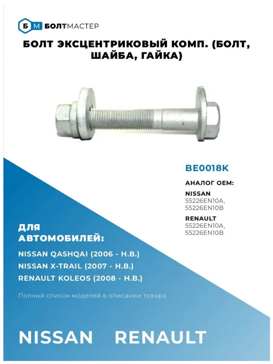 Комплект с эксцентриковым болтом M14 × 1.5 × 81 – 10.9