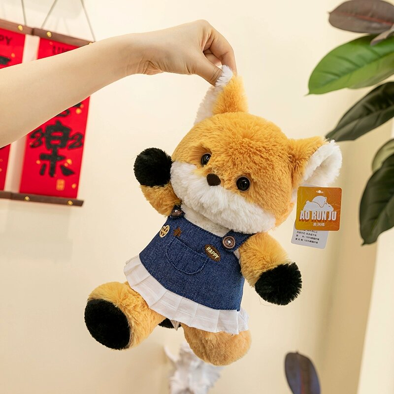 Милая беговая маленькая кукла лиса, плюшевая игрушка, кукла для сна, комфортная тканевая кукла для сна, подарок на день