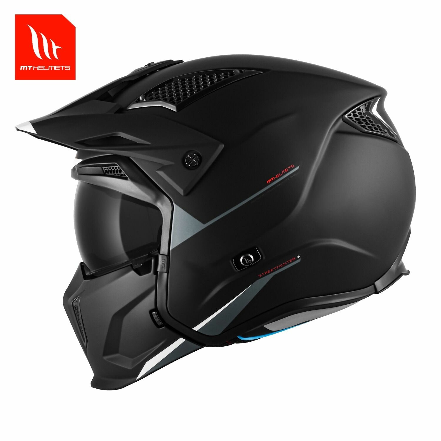 MT HELMETS Мотошлем, цвет: черный матовый, размер: L
