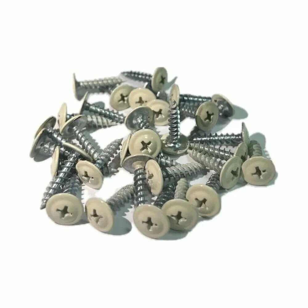 Саморез прессшайба 4,2х25 острый , стальной , крашеный RAL1015 "МастерБолтиков" ( 50 шт )