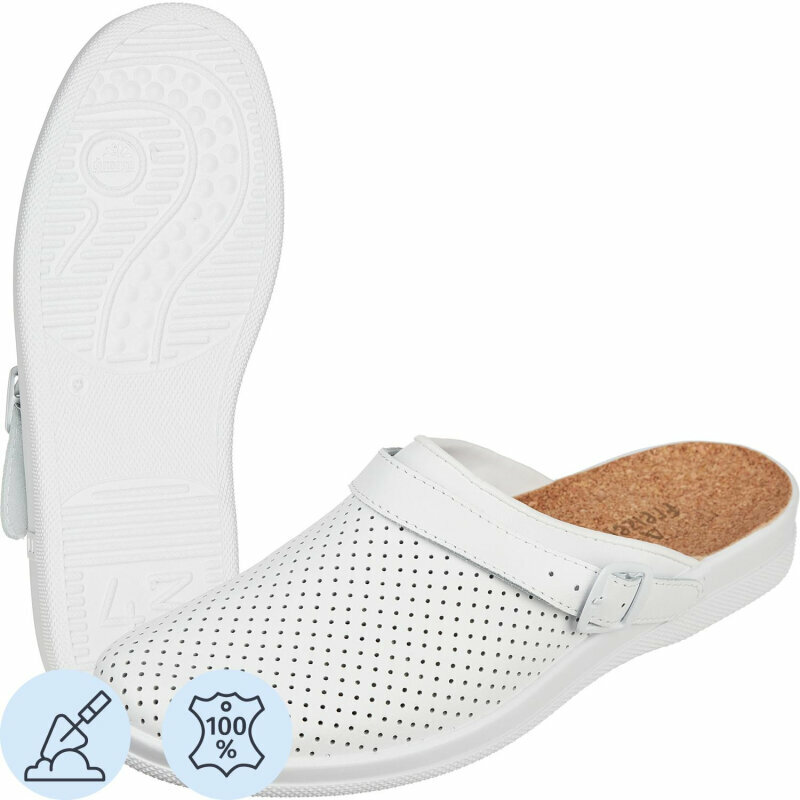 Сабо Ионел муж. нат. кожа цв. белый, пробковая стелька (р.46) (95480108), 1789421