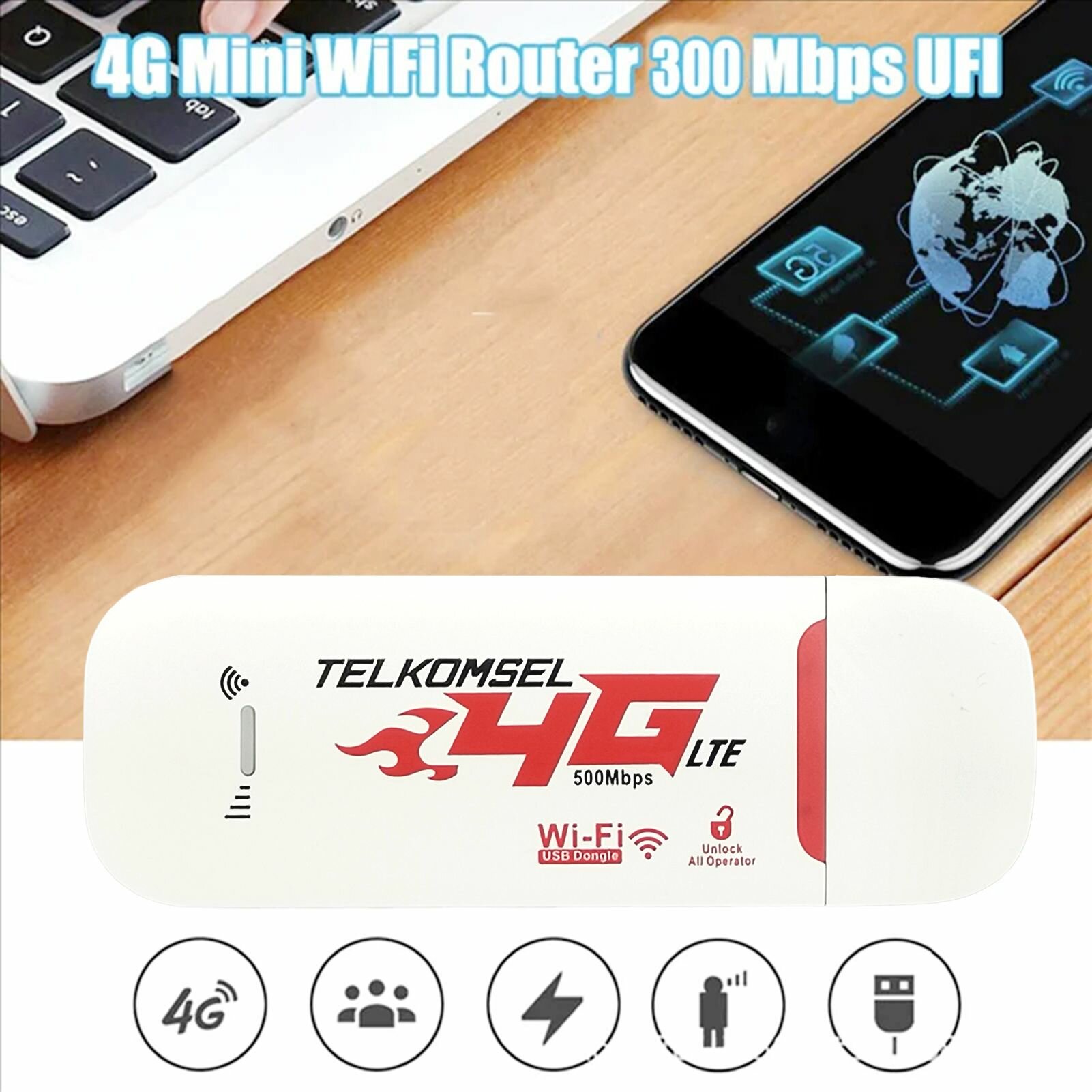 4G USB модем с Wi‑Fi для автомобиля — мобильный интернет в машине, точка доступа для смартфона и навигатора