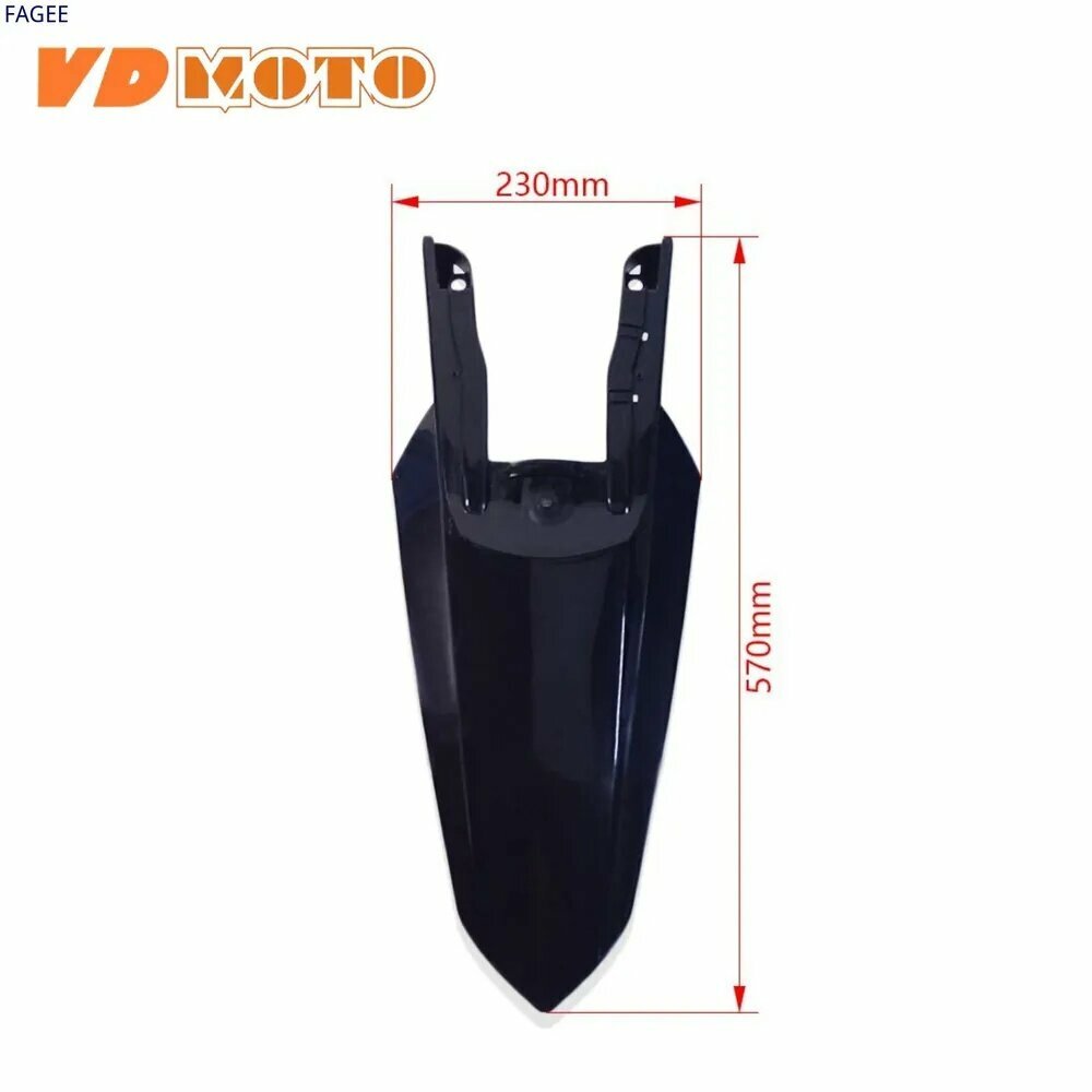 Крыло заднее для мотоцикла KTM 2023 2024 KEWS K23, черный цвет