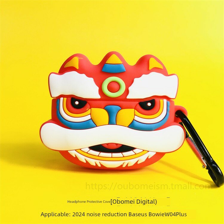 Чехол для наушников Baseus W04 Plus (2024), улучшенная версия с шумоподавлением, силиконовый, мягкий, мультяшный, милый