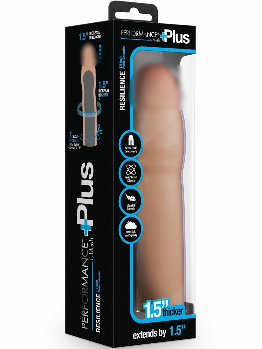 Насадка на пенис для увеличения размера "1.5 Inch Silicone Penis Xtender Beige" 18см