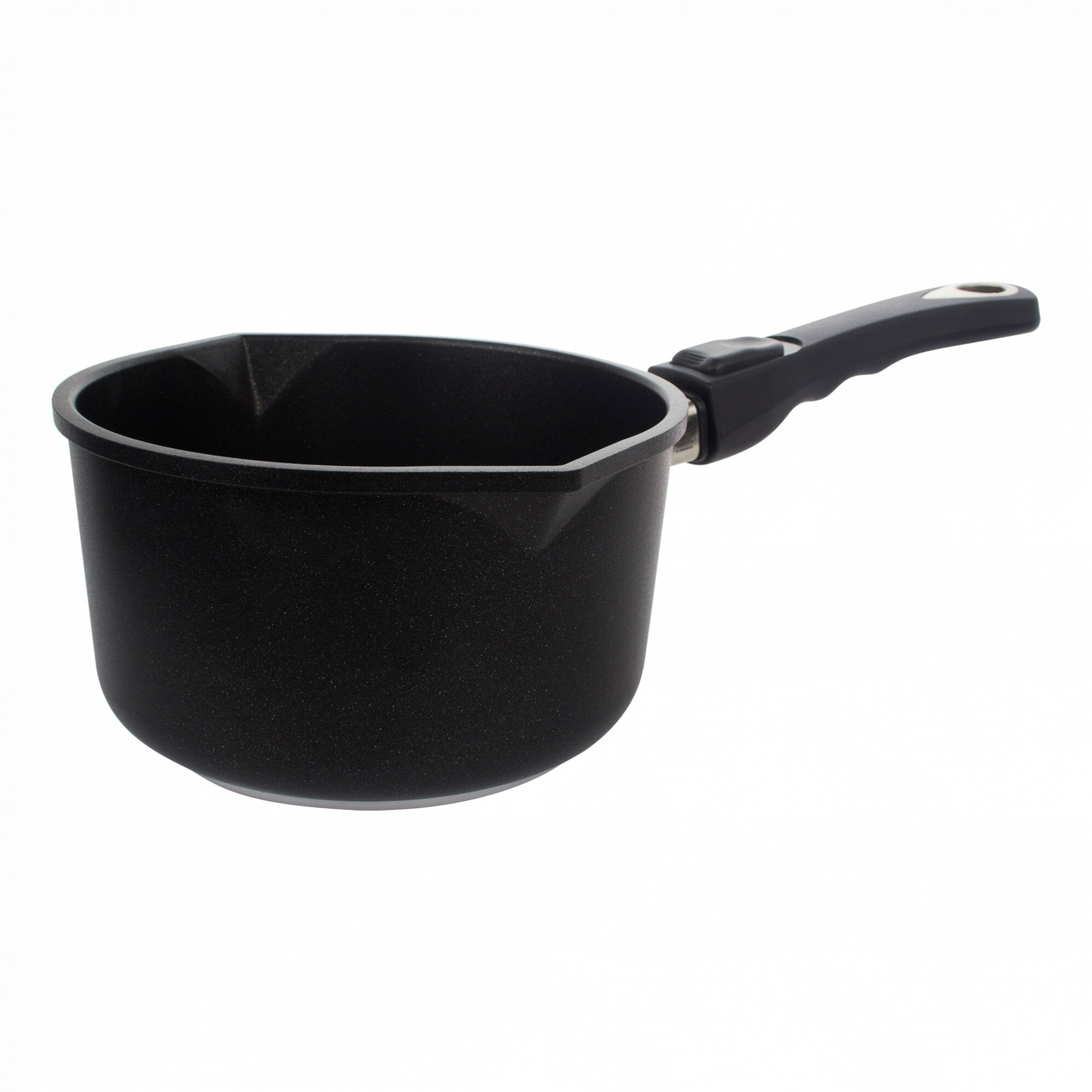 Ковш AMT Frying Pans Gastroguss I-816, алюминий, антипригарное, съёмная ручка, чёрный, 16см