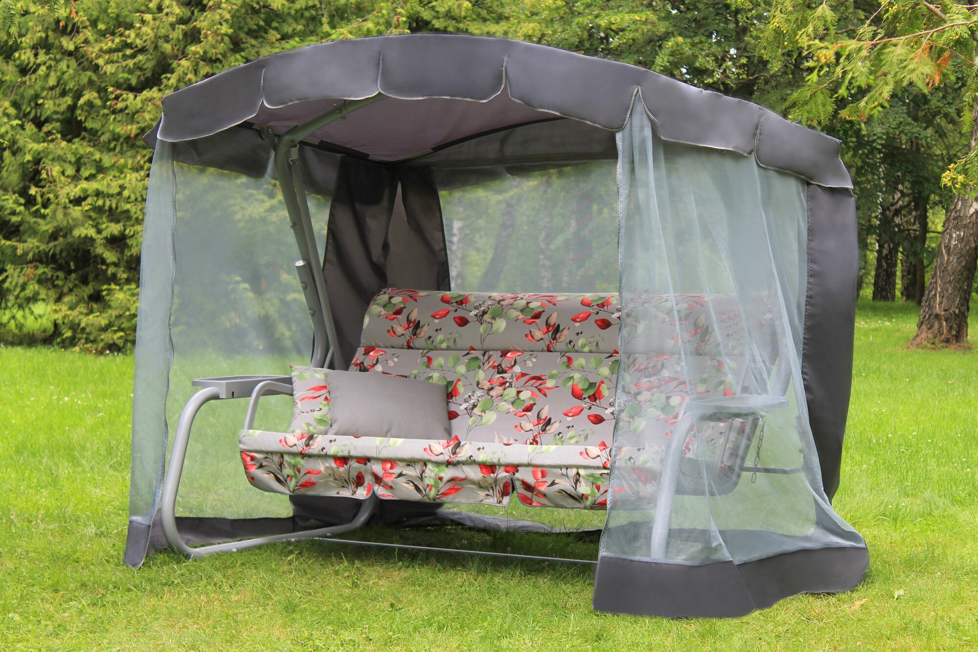 Садовые качели ольса ТУРИН-2 с1706, 3-х местные, с тентом и москитной сеткой, 236х138х181 см.