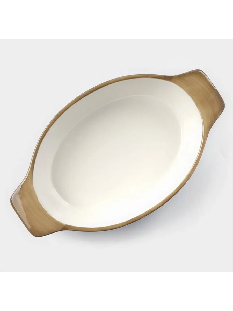 Стильная овальная керамическая форма для запекания