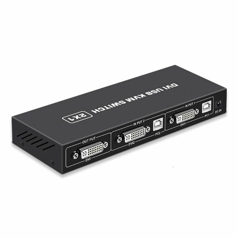 DVI KVM Два в одном из 4K Computers Complete USB -клавиатура и мыши Prin