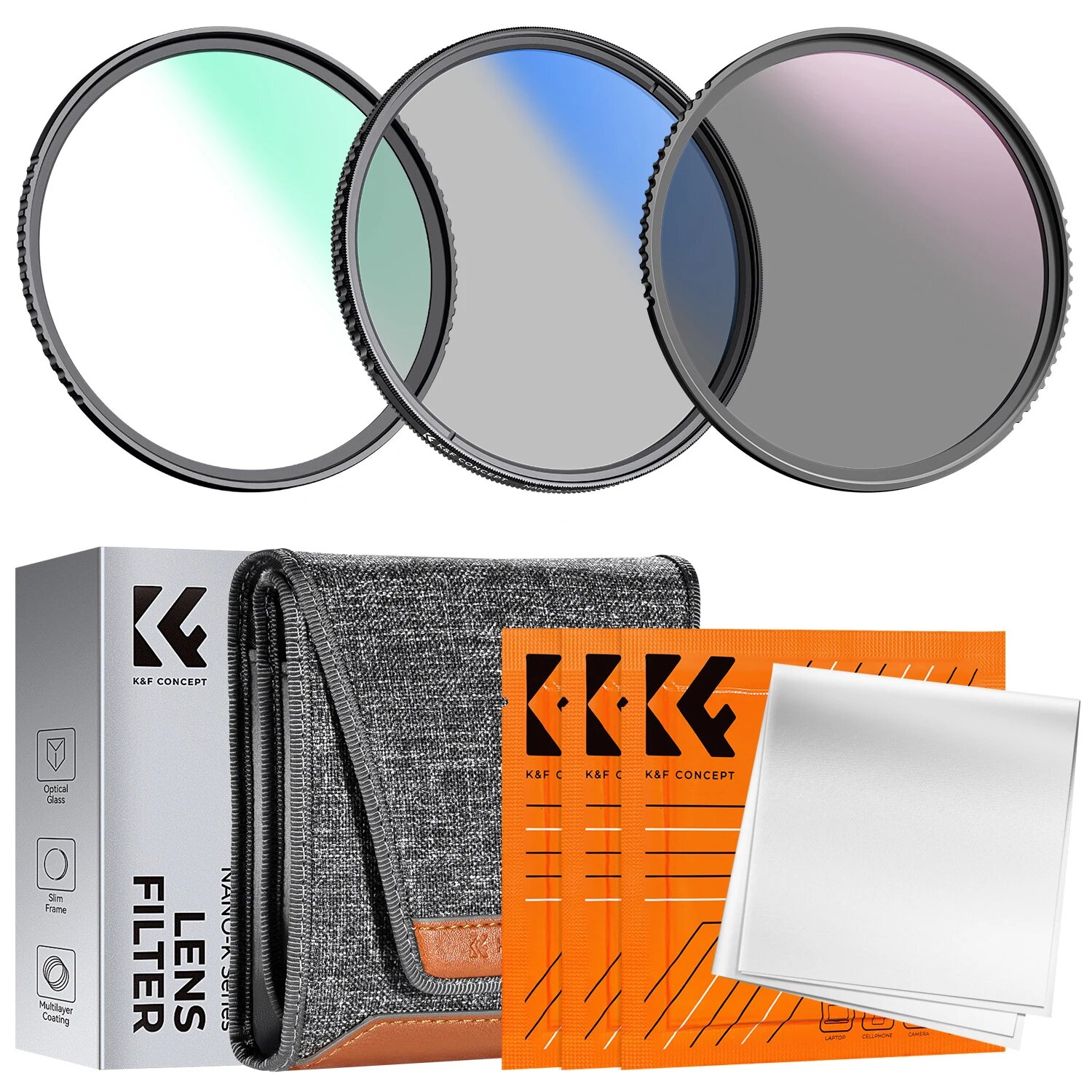 Набор фильтров K&F CONCEPT серии K 49-82 мм 55MM, MCUV CPL ND4